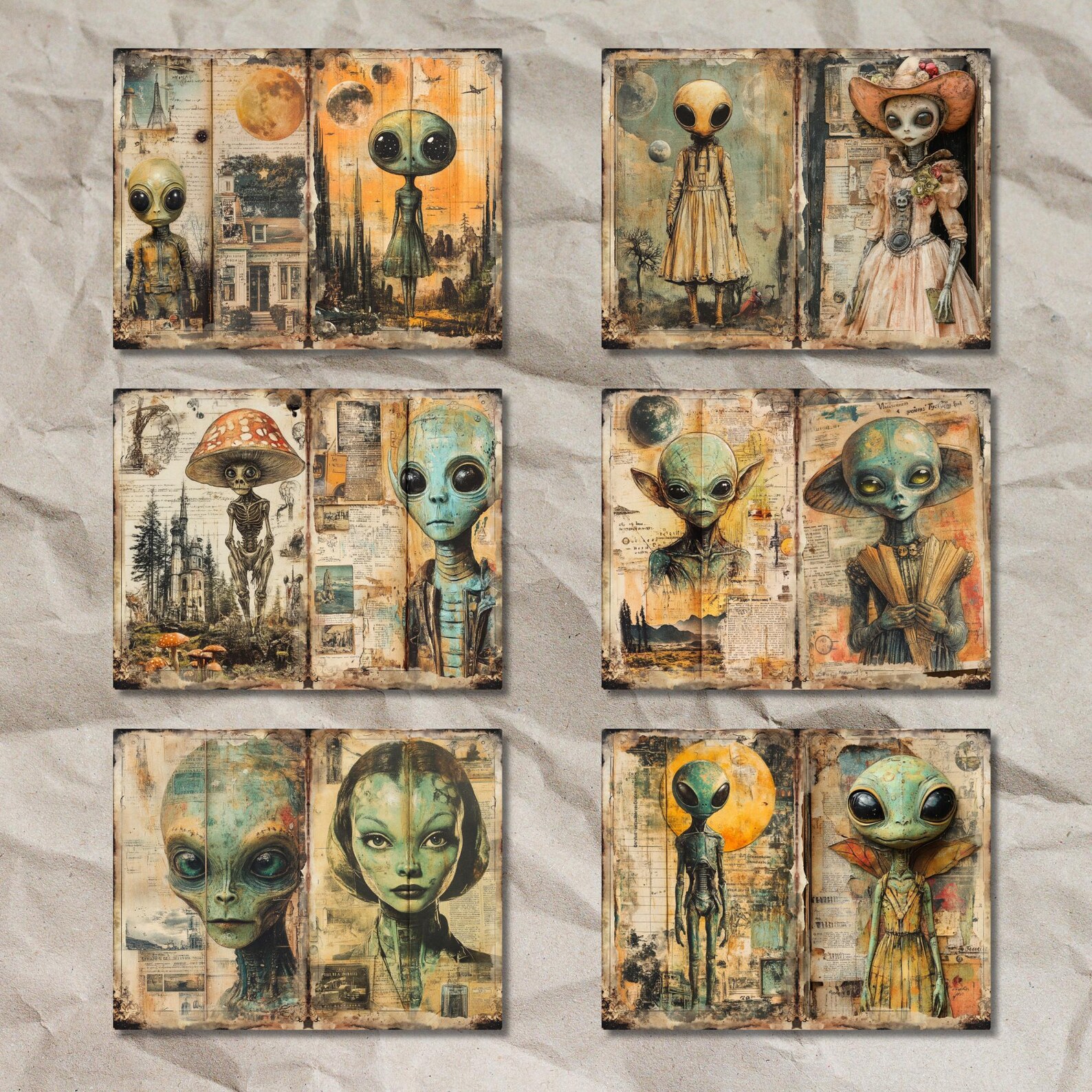 Aliens Junk Journal | Antique Extraterrestrial Wonders – Digital ...