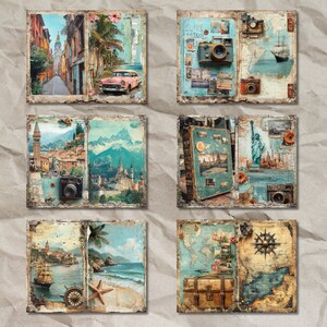 Vintage Travel Junk Journal Kit: Shabby Chic Ephemera (42 JPEG Pages ...