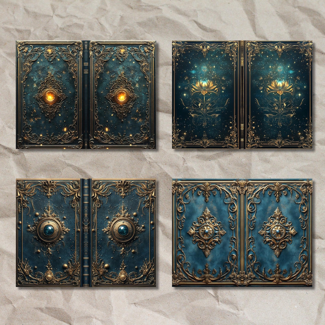 Magical Book Covers | Vintage Book Cover Junk Journal Cover Kit ...