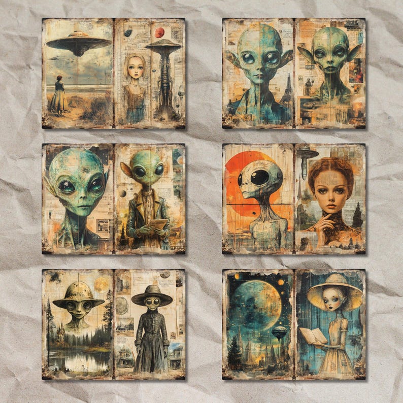 Aliens Junk Journal | Antique Extraterrestrial Wonders – Digital ...