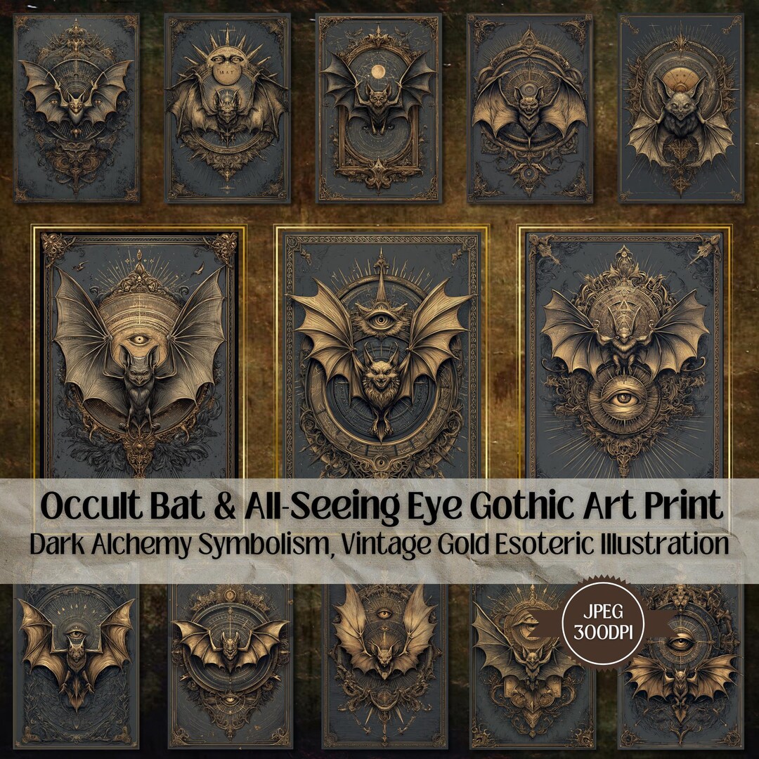 Occult Bat & All-seeing Eye Gothic Art Print | Dark Alchemy Symbolism ...