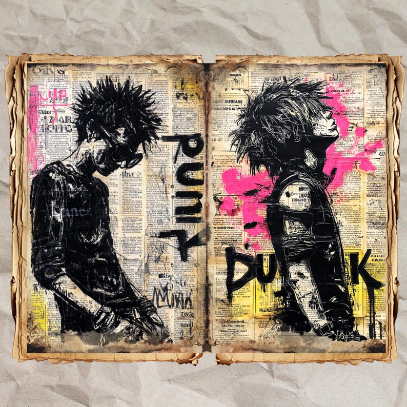 Punk Rock Grunge Journal Pages | Gothic Collage Art (digital Download ...