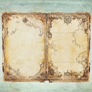 Old Map Blank Junk Journal Printable Pages, Treasure Map Vintage ...