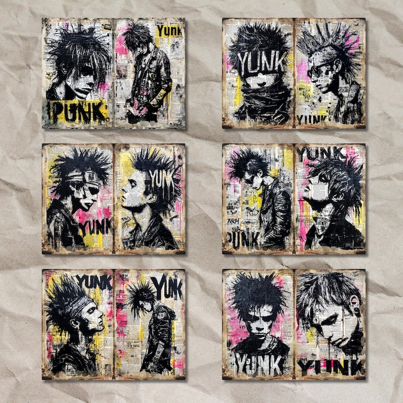 Punk Rock Grunge Journal Pages | Gothic Collage Art (digital Download ...