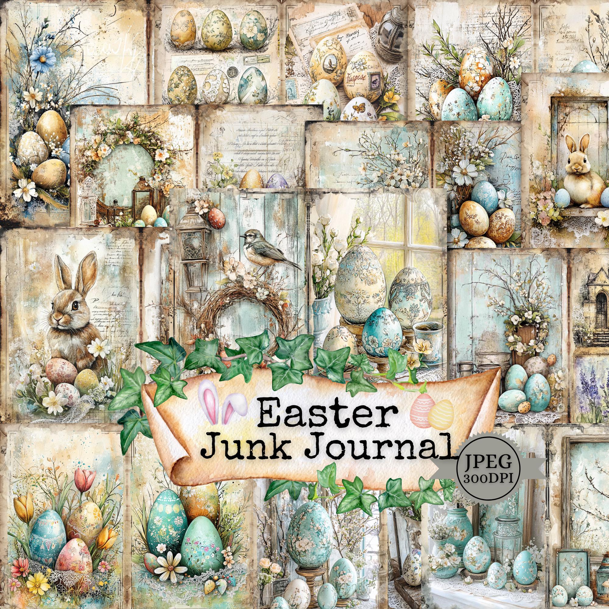 Vintage Easter Junk Journal Kit: Shabby Chic Ephemera (digital Download ...