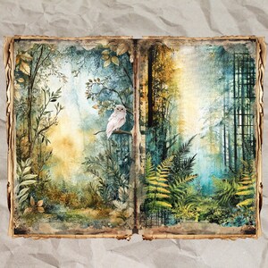 Mysterious Forest Junk Journal Pages, Vintage Deep Forest Journal Kit ...