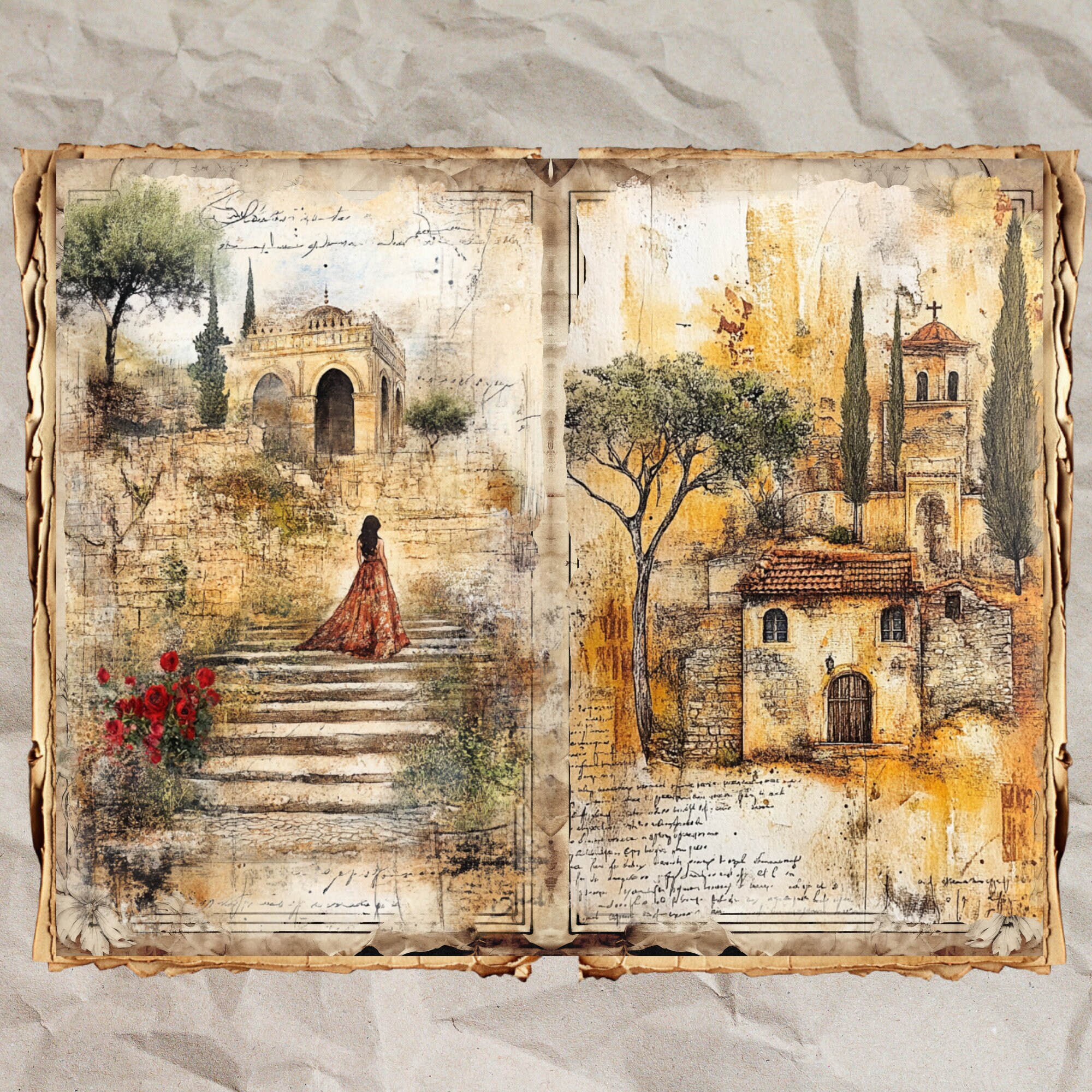 Ancient Algeria Junk Journal Pages Vintage Ancient Mixed Media Art Kit ...