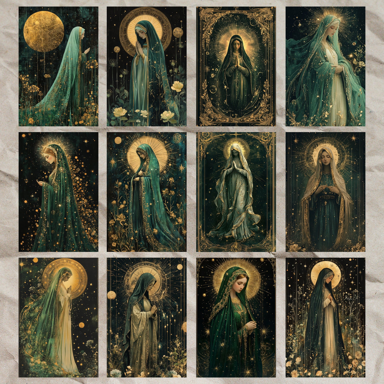 Virgin Mary Prayers Printable: Celestial Shabby Chic Ephemera (JPEG) - Etsy