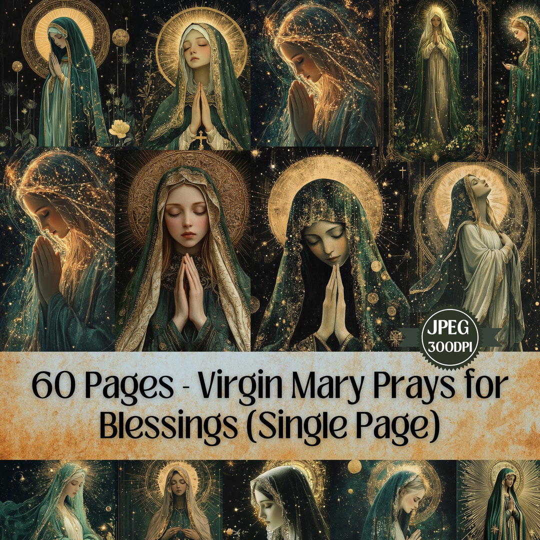 Virgin Mary Prayers Printable: Celestial Shabby Chic Ephemera (JPEG) - Etsy