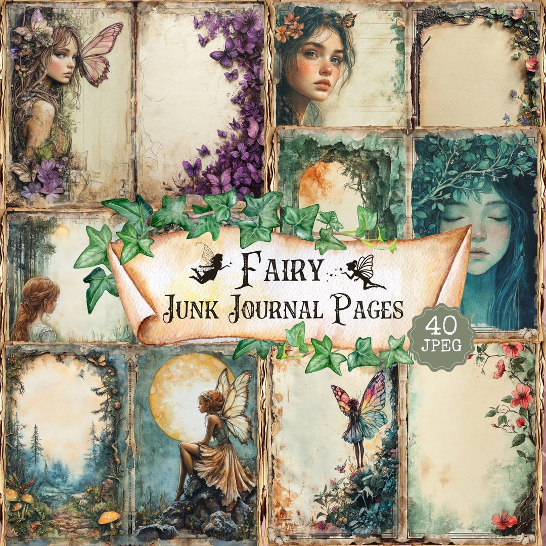 Fairy Junk Journal Printable Pages: Shabby Chic Ephemera (40 JPEG) - Etsy