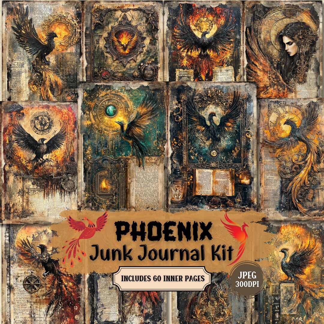 Phoenix Junk Journal Kit: Vintage Myth Ephemera (60 JPEG) - Etsy
