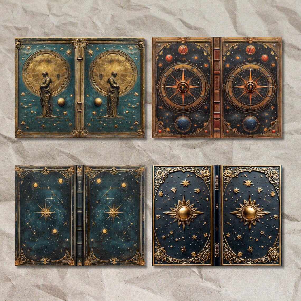 Astronomy Book Cover | Vintage Book Cover Junk Journal Cover Kit ...