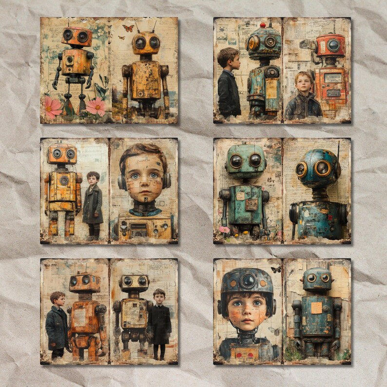 Vintage Robot Junk Journal Kit: Steampunk Ephemera (50 JPEG) - Etsy