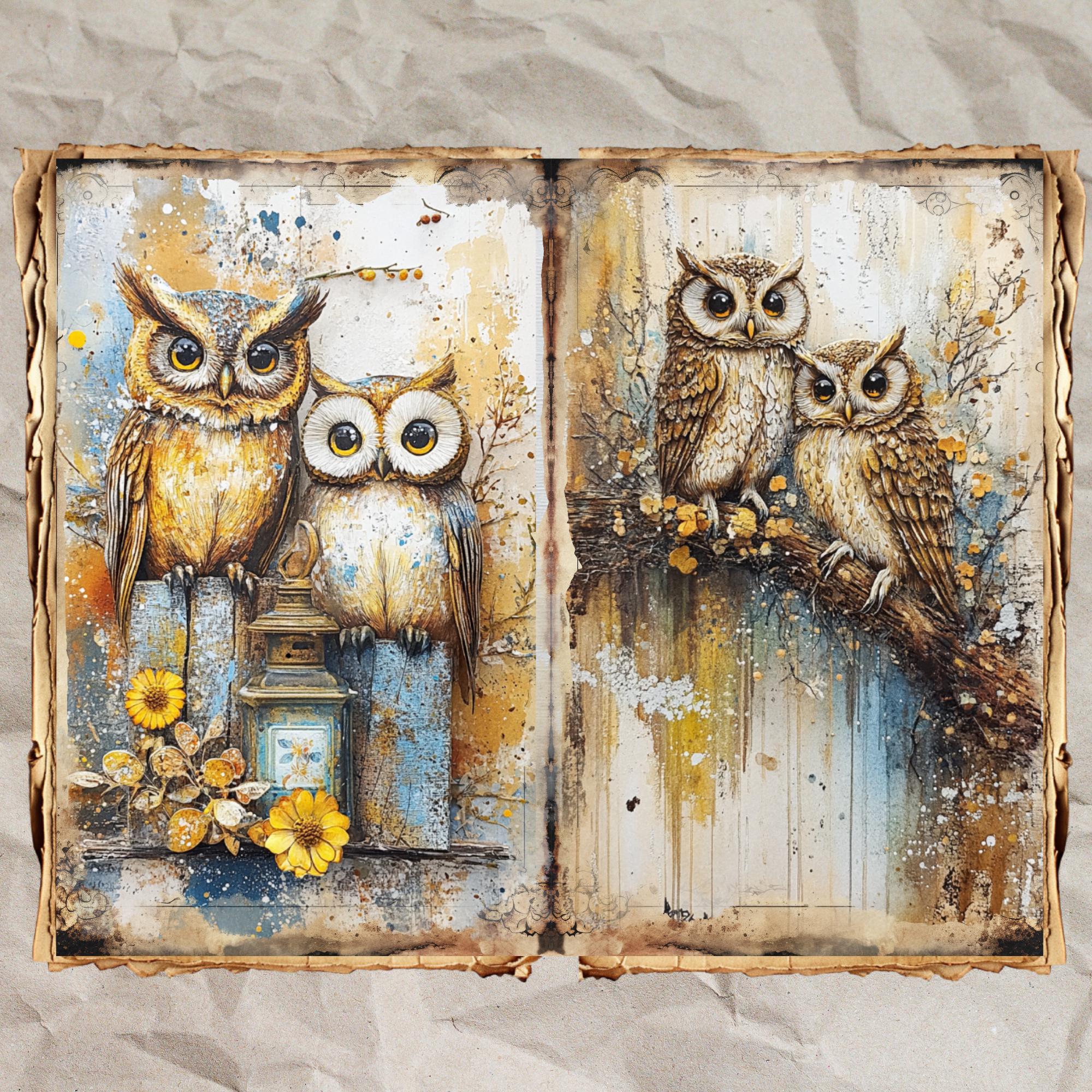 Woodland Owls Junk Journal | Vintage Wildlife Owls Themed | Mixed Media ...