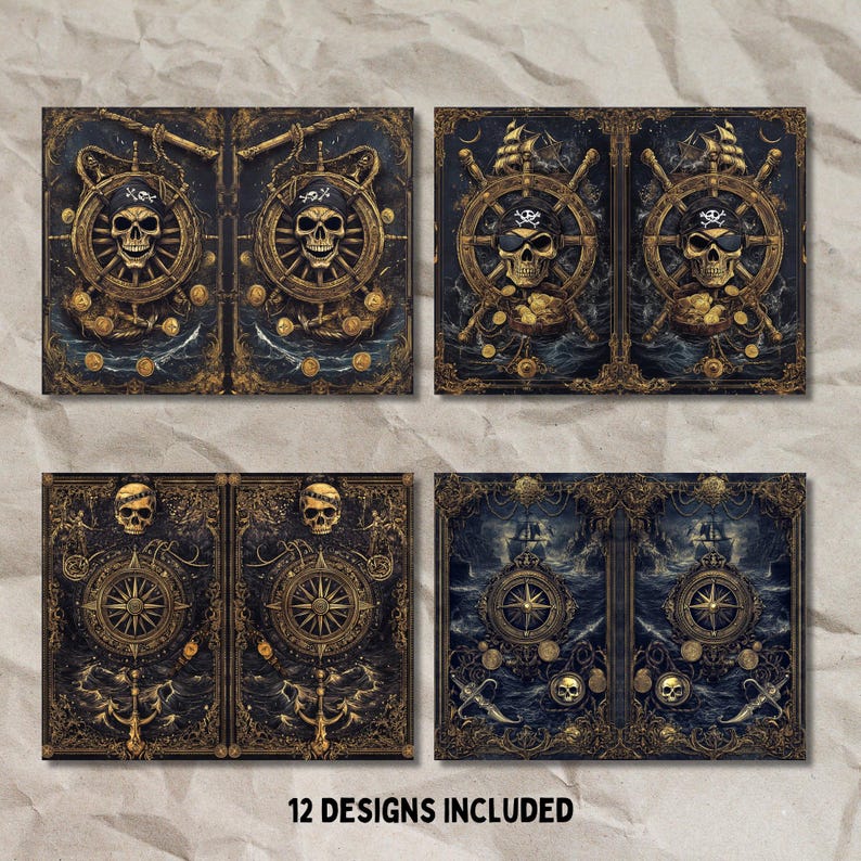 Pirate Book Covers | Vintage Spooky Pirate Junk Journal Cover Kit ...