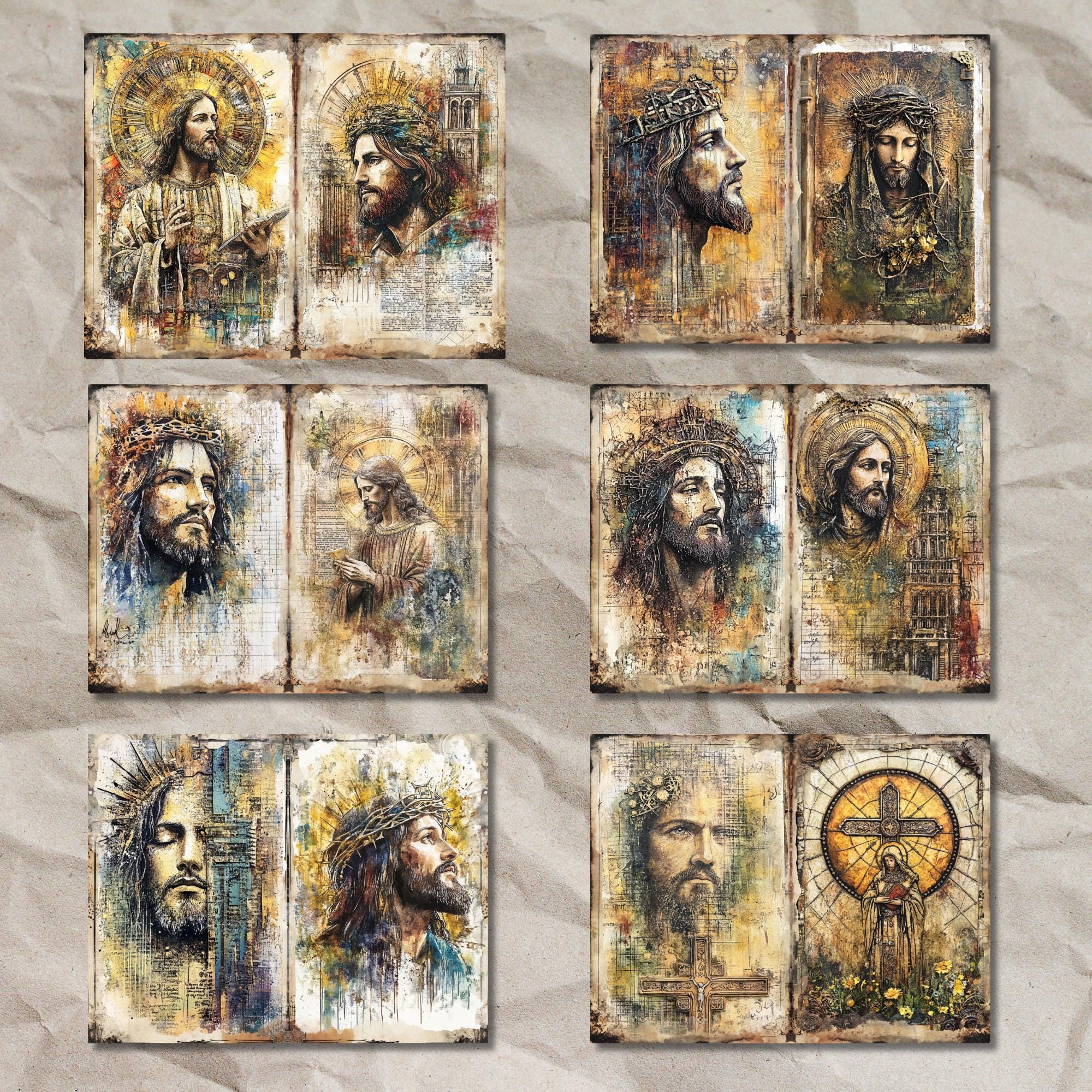 Vintage Jesus Christ Junk Journal Kit: Shabby Chic Ephemera (digital ...