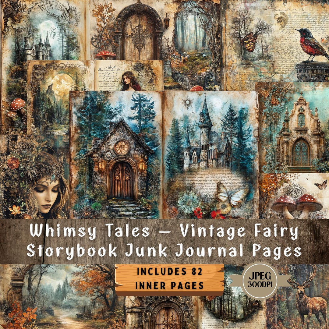 Vintage Fairy Tale Junk Journal Pages: Shabby Chic Forest Ephemera ...