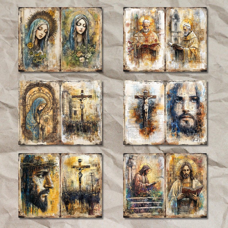Vintage Jesus Christ Junk Journal Kit: Shabby Chic Ephemera (digital ...