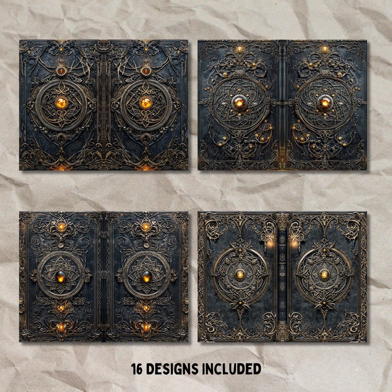 Grimoire Book Covers | Vintage Spellbook Junk Journal Cover Kit | Book ...