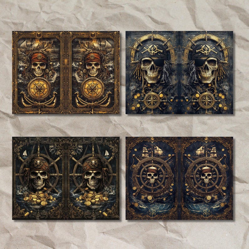 Pirate Book Covers Vintage Spooky Pirate Junk Journal Cover Kit Book of ...
