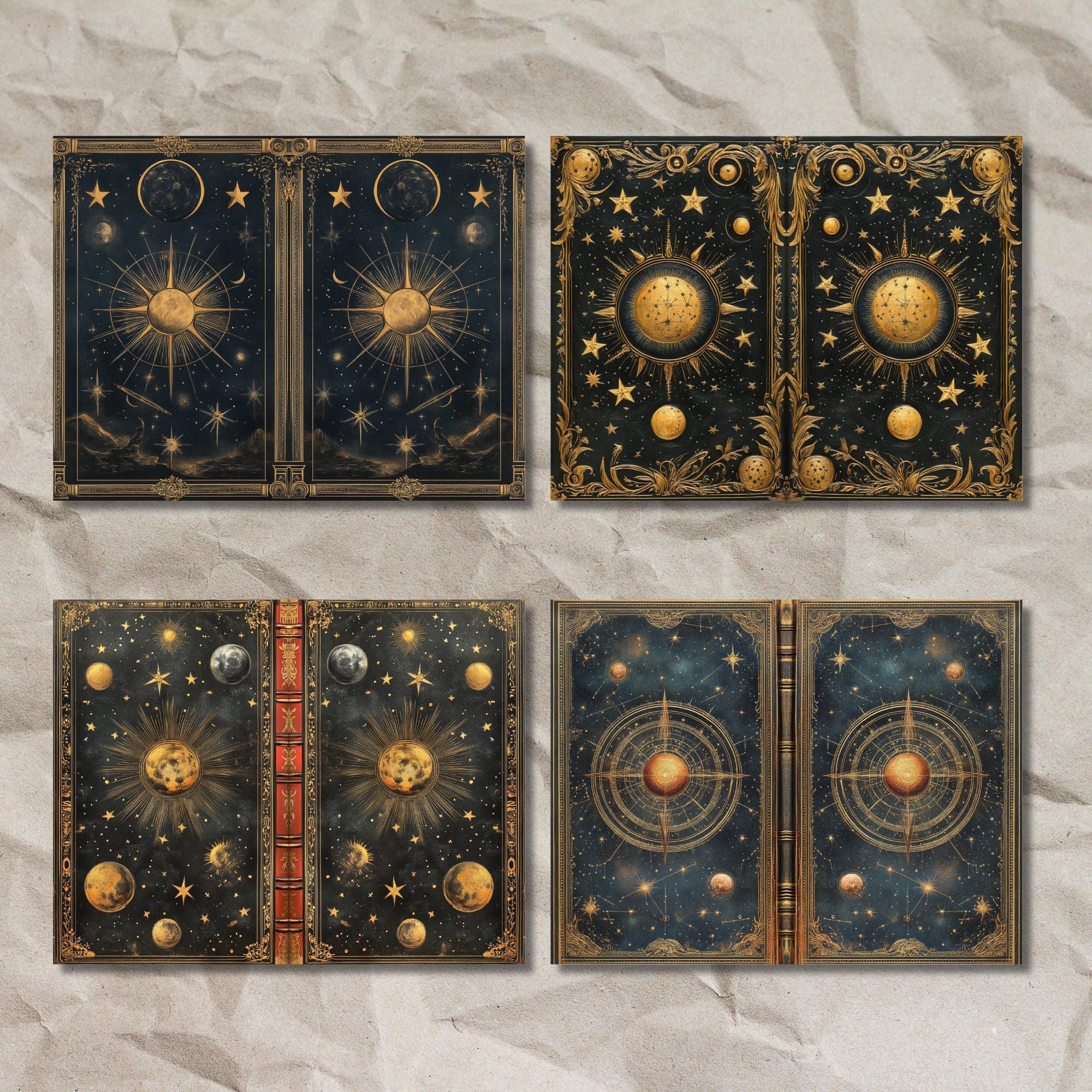 Astronomy Book Cover Kit: Vintage Celestial Junk Journal (digital ...