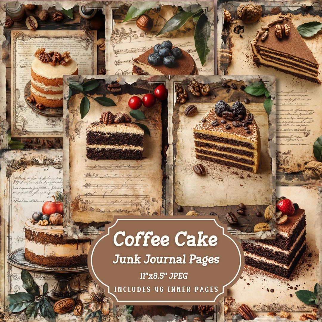 Coffee Cake Junk Journal Kit: Shabby Chic Dessert Ephemera (46 JPEG) - Etsy