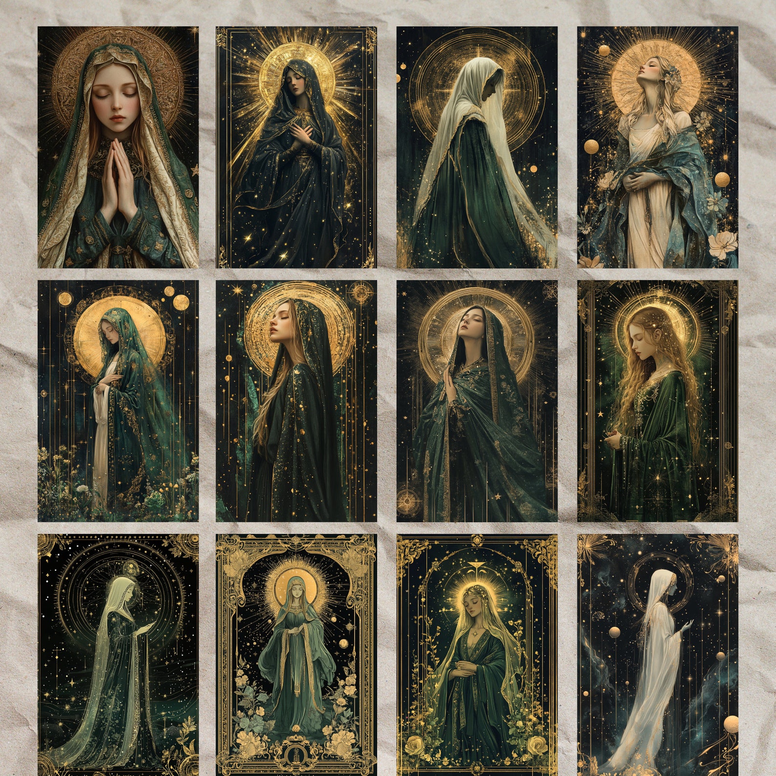 Virgin Mary Prayers Printable: Celestial Shabby Chic Ephemera (JPEG) - Etsy