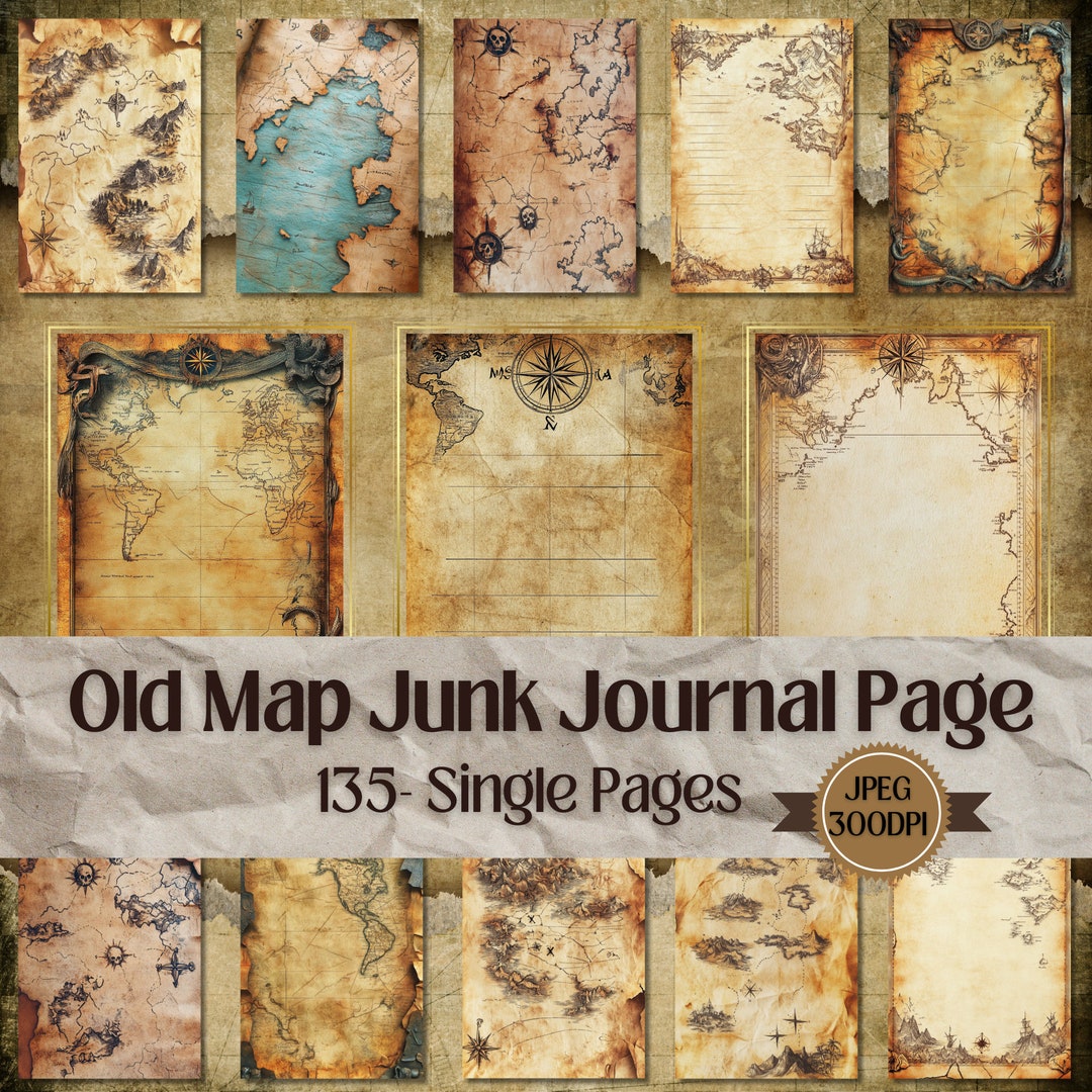 Old Map Junk Journal Pages: Vintage Ephemera (digital Download) - Etsy