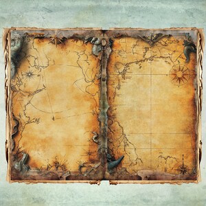 Old Map Blank Junk Journal Printable Pages, Treasure Map Vintage ...