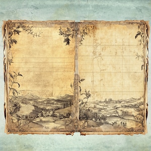 Floral Blank Line Junk Journal Printable Pages, Floral Journal Vintage ...