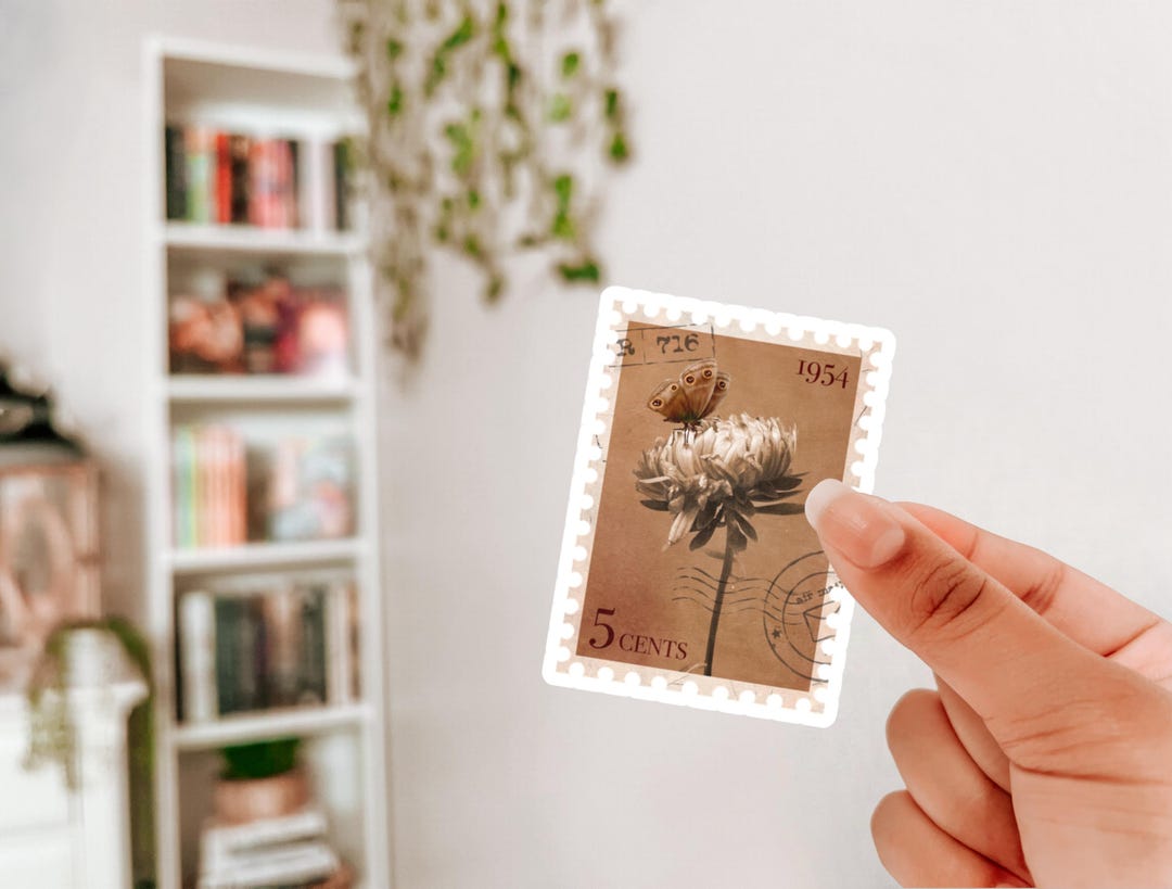 Vintage Dark Academia Stamp Sticker for Book Lovers Literary Decor ...