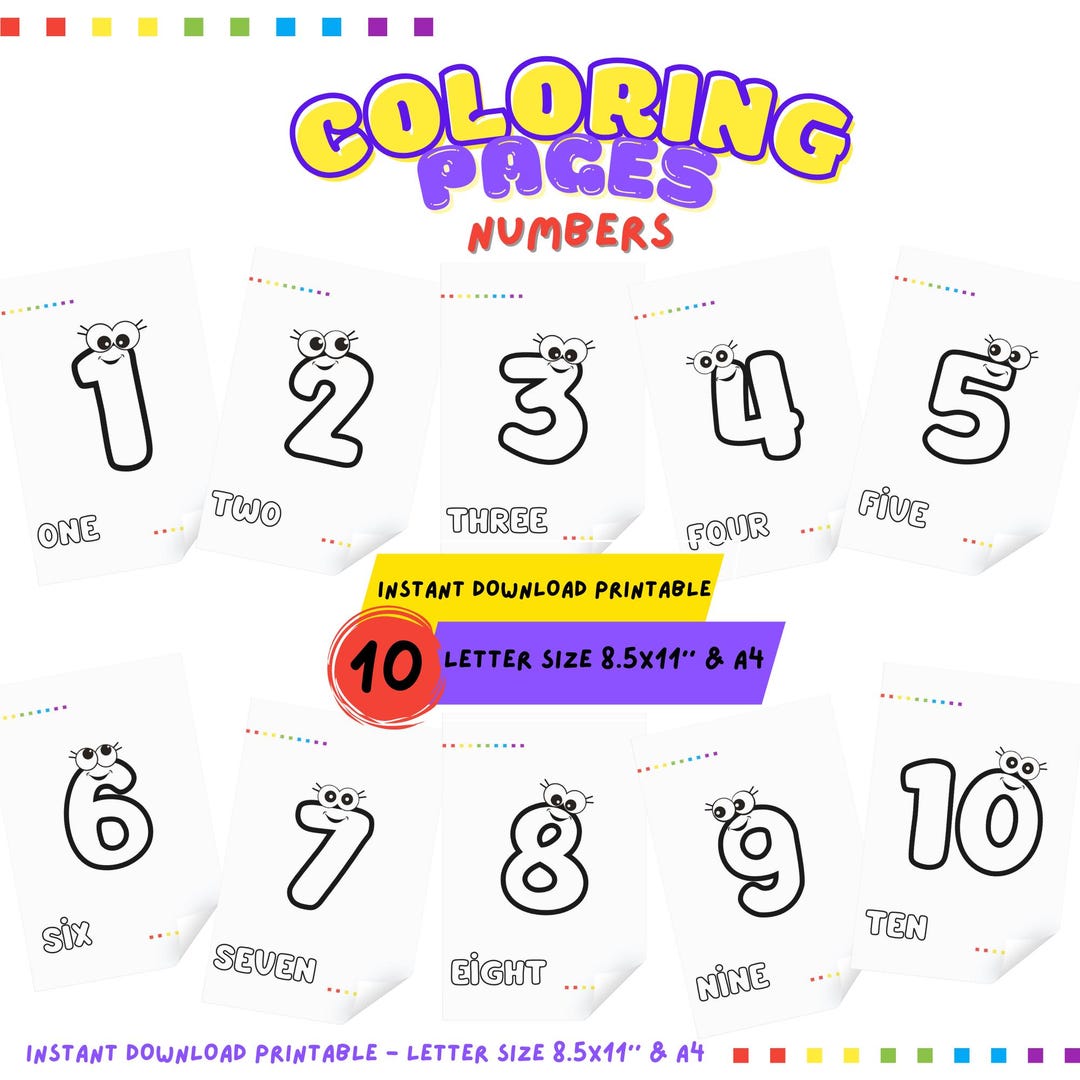 Coloring Pages for Kids Number Coloring Pages Kids Coloring Book ...
