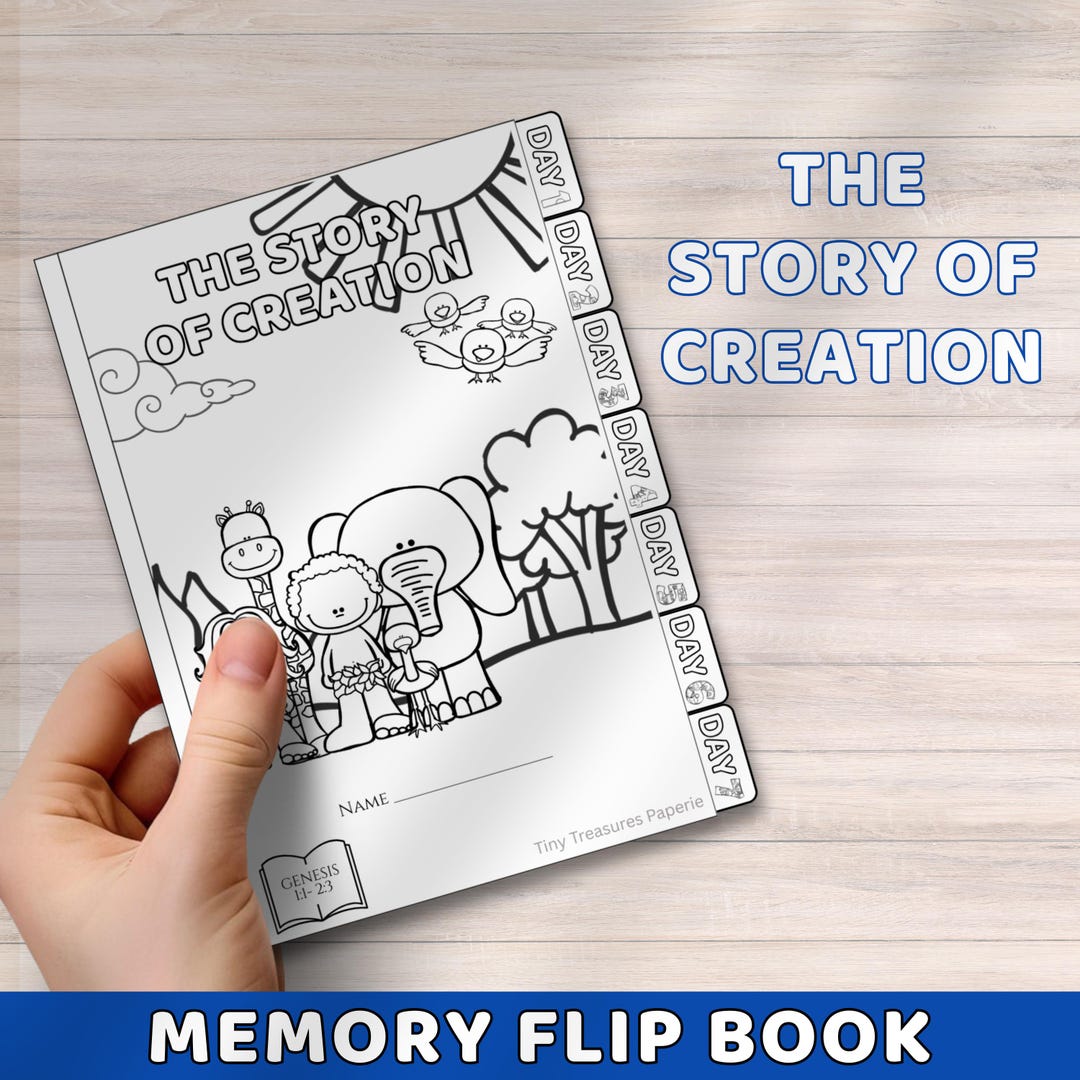 7 Days of Creation Mini Book Bible Craft, Sunday School Lesson for Kids ...