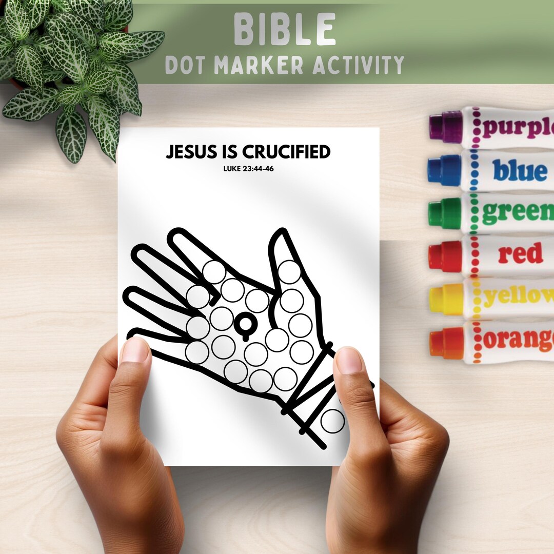 Bible Story Dot Marker, Dot Marker Jesus, Christian Printable for Kid ...