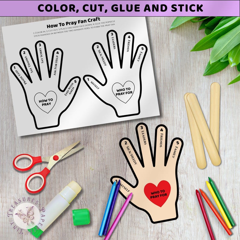 How to Pray Fan Craft for Kids Sunday School Bible Lesson, Teach Me to ...