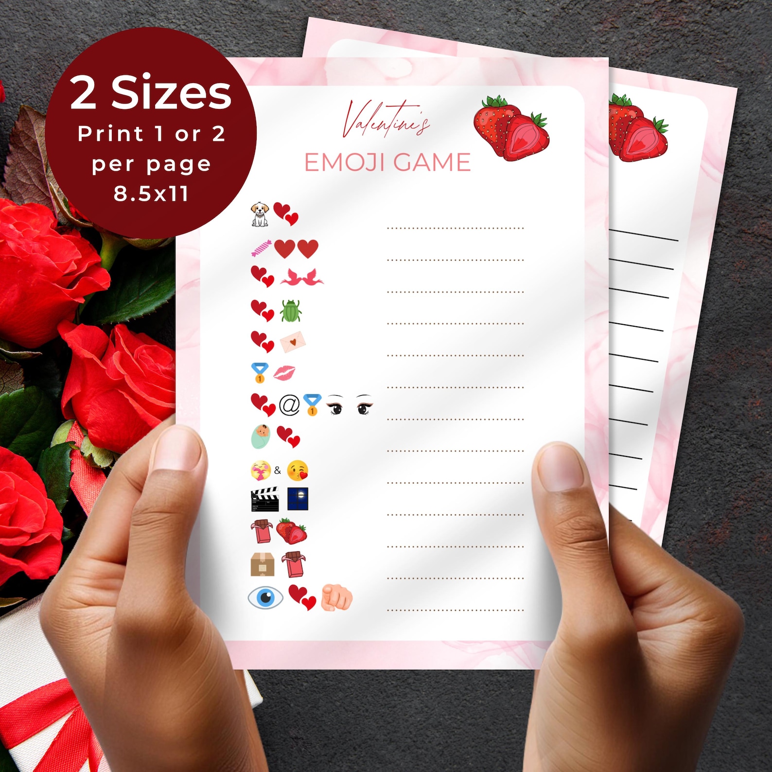 Valentine Emoji Game With Answers, Valentine's Pictionary Activity for ...