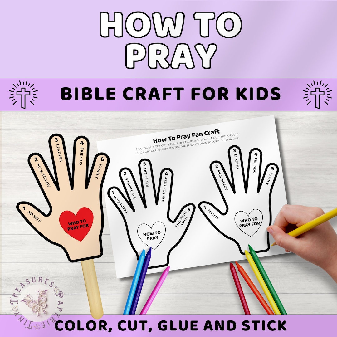 How to Pray Fan Craft for Kids Sunday School Bible Lesson, Teach Me to ...