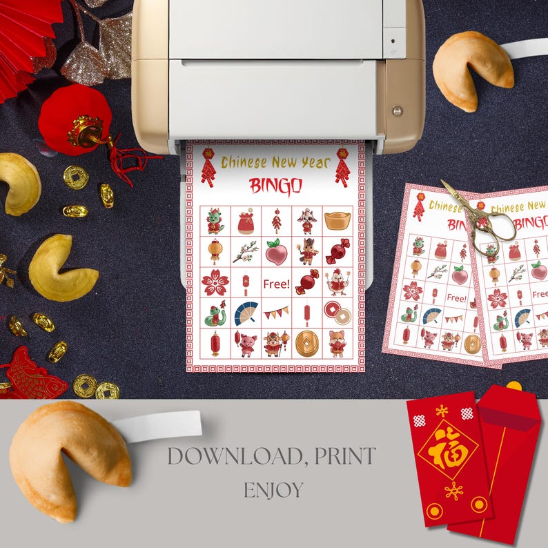 Chinese New Year Bingo, Printable Zodiac for Children, Kids Lunar ...