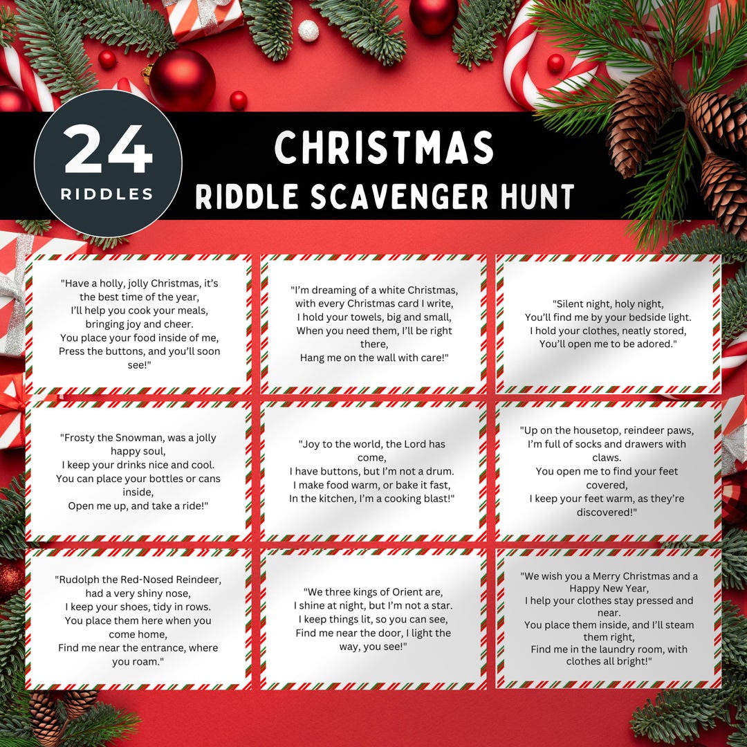 Christmas Scavenger Hunt for Teens and Adults, Xmas Riddle, Christmas ...