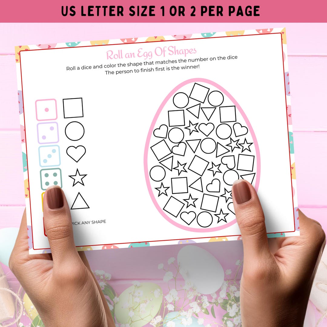 Easter Dice Game Roll an Egg, Printable Activity, Children's Holiday ...