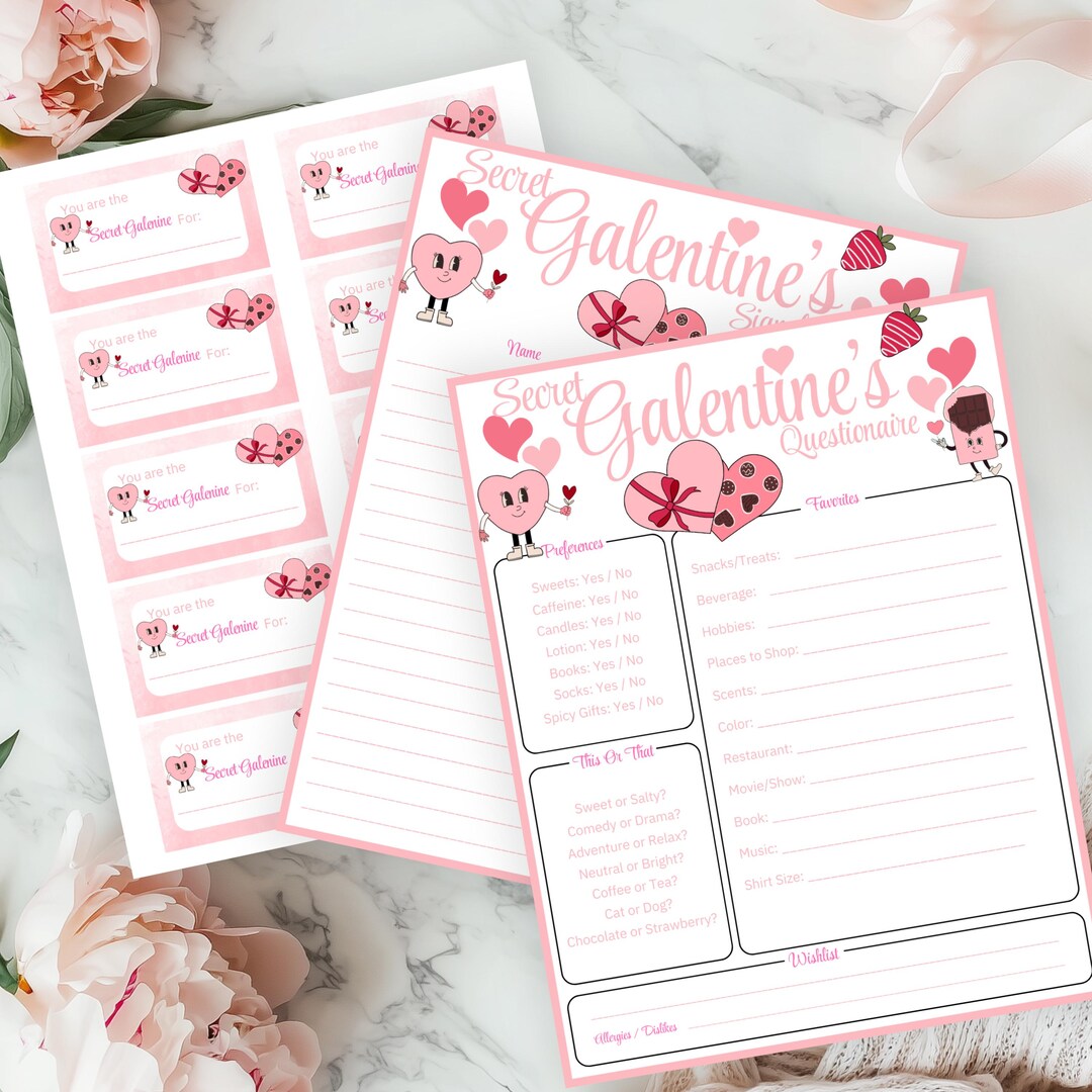 Secret Galentine's Survey, Printable Valentine's Day Party ...