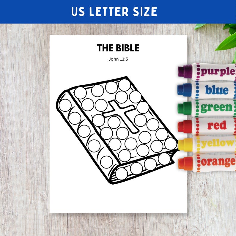 Bible Story Dot Marker, Dot Marker Jesus, Christian Printable for Kids ...