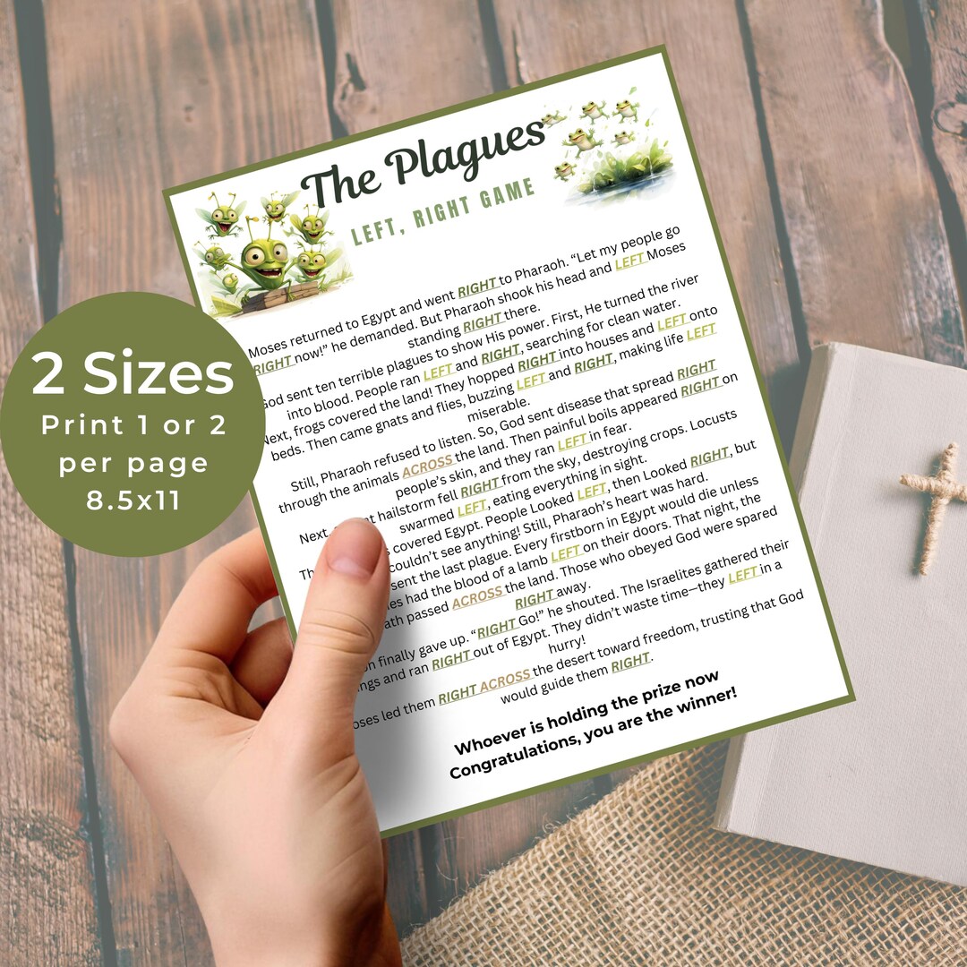 Bible Story Left Right Game, Book of the Bible Story, Printable the ...