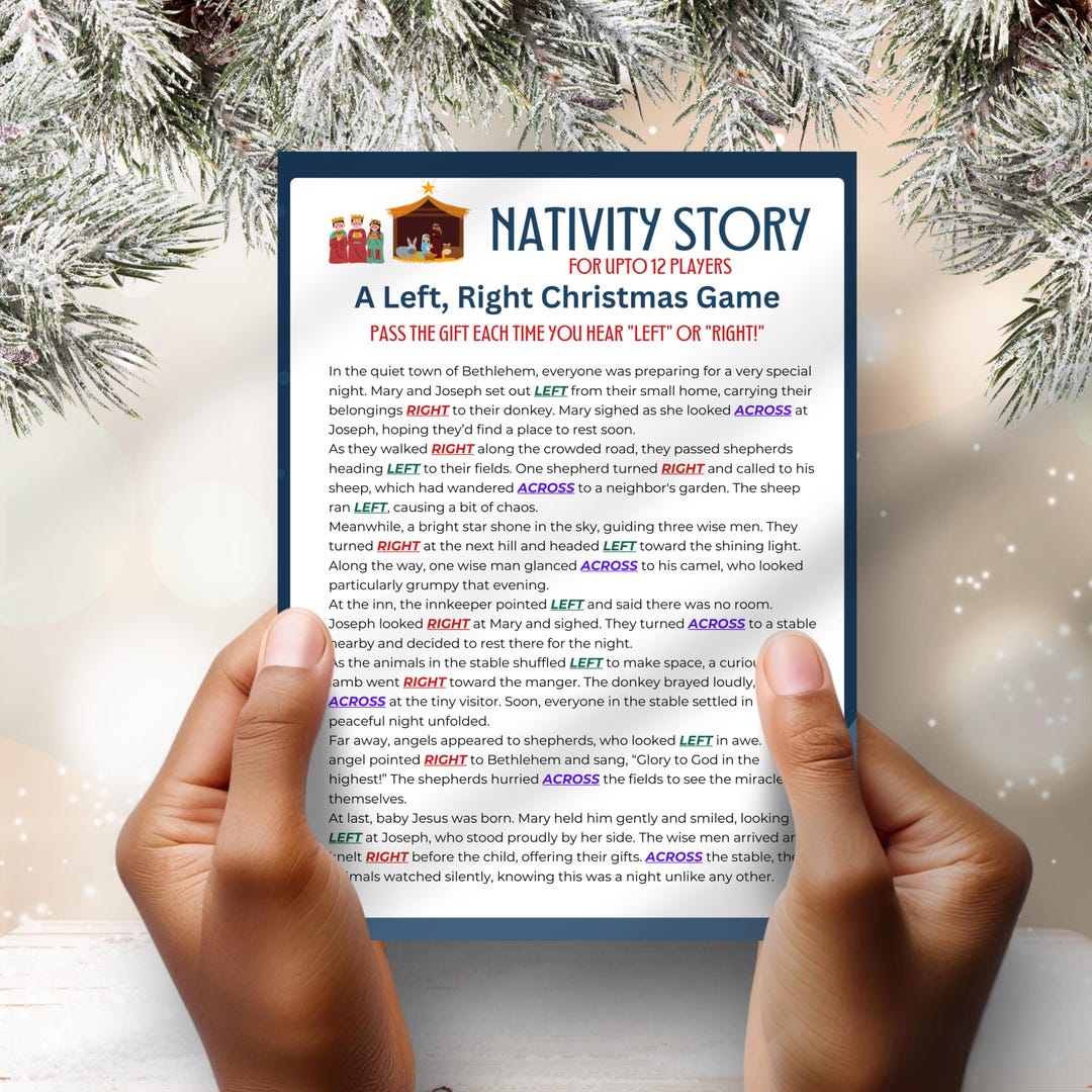 Nativity Story Left Right Game, Christmas Bible Game, Pass the Prize ...