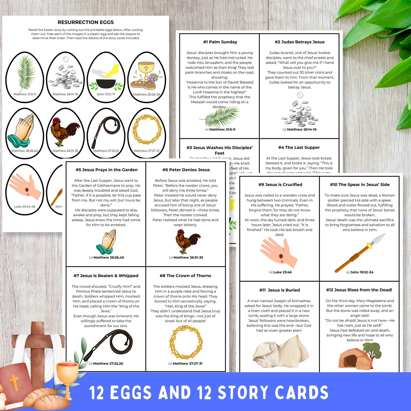 Resurrection Egg Scavenger Hunt, Printable Easter Story Activity for ...