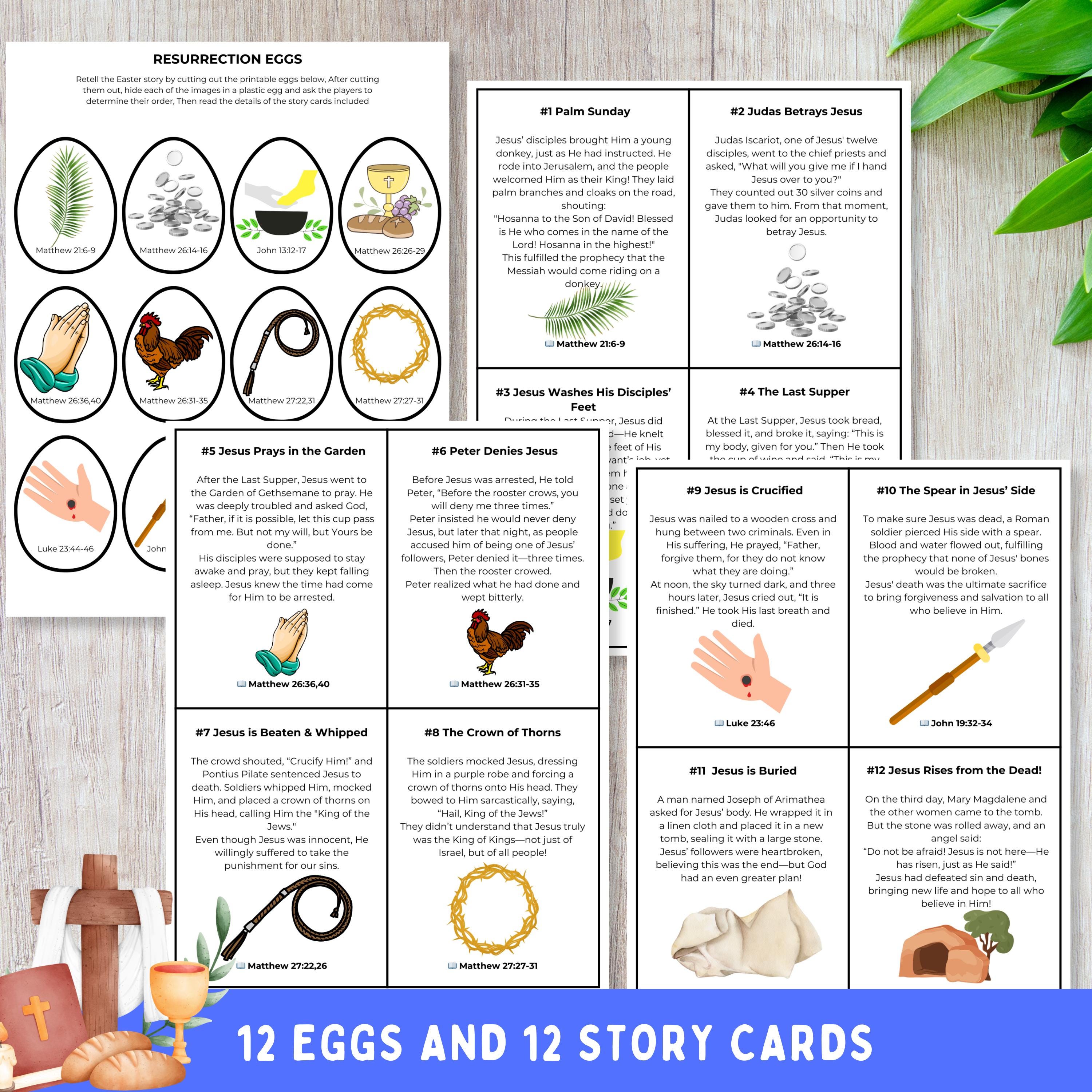 Resurrection Egg Scavenger Hunt, Printable Easter Story Activity for ...