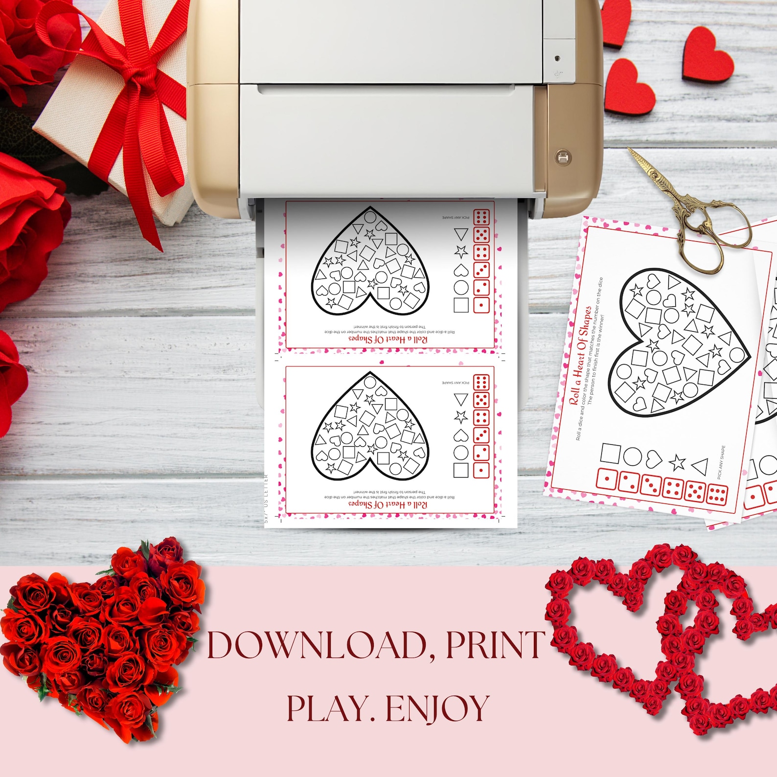 Roll a Heart Candy Game, Fun Printable Dice Game for Kids, Perfect for ...