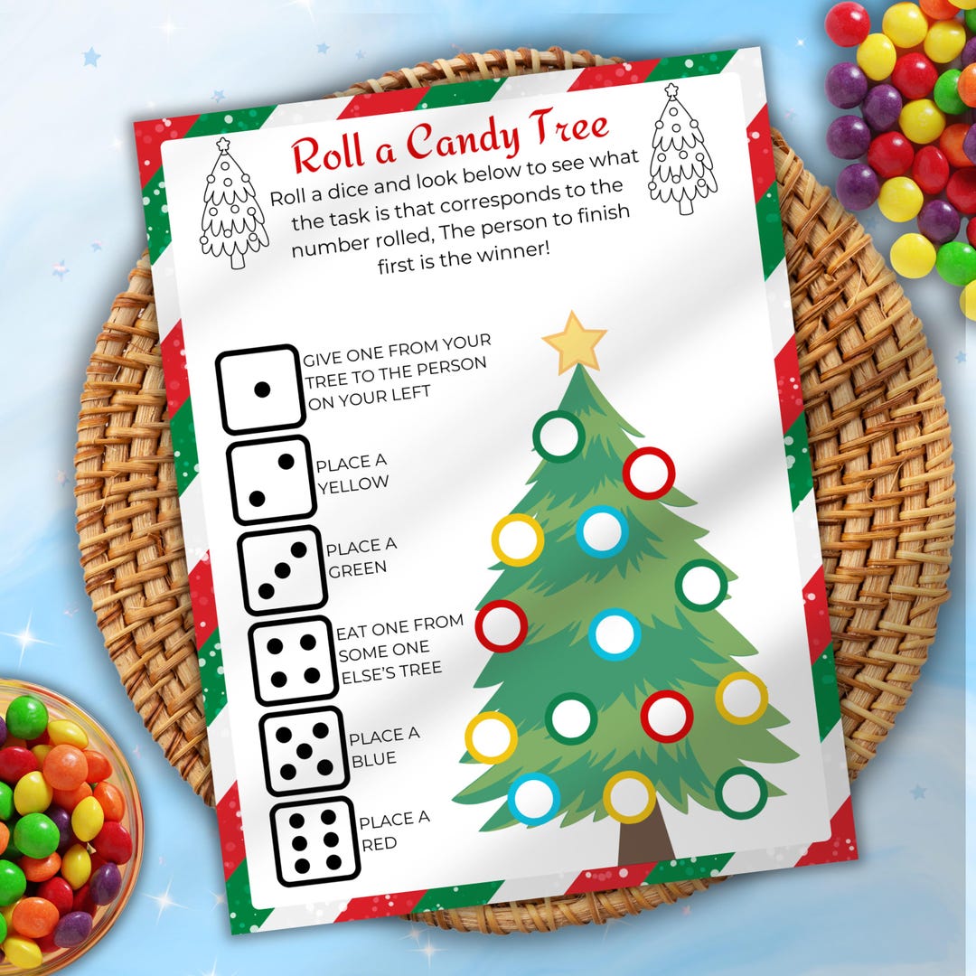 Roll A Christmas Tree Game, Printable Christmas Activity, Children's ...