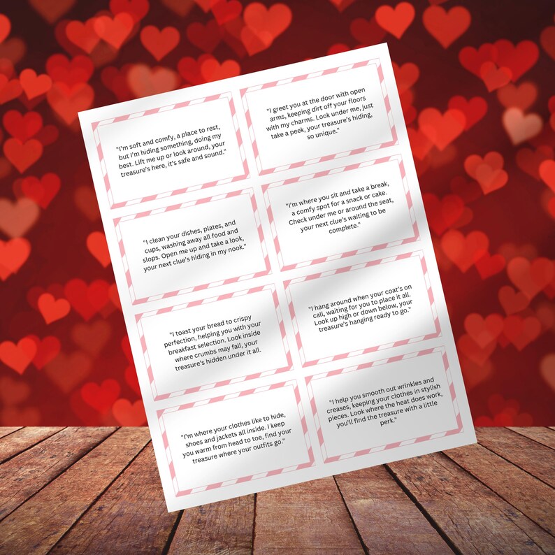 Valentine Scavenger Hunt for Teens and Adults, Riddle Clues, Children ...