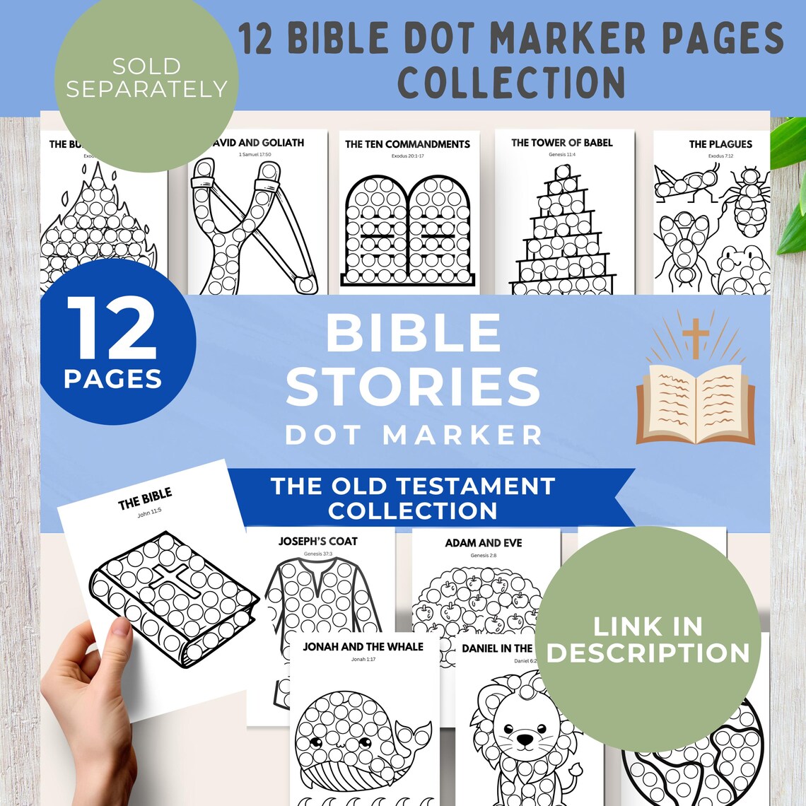 Bible Story Dot Marker, Dot Marker Jesus, Christian Printable for Kids ...